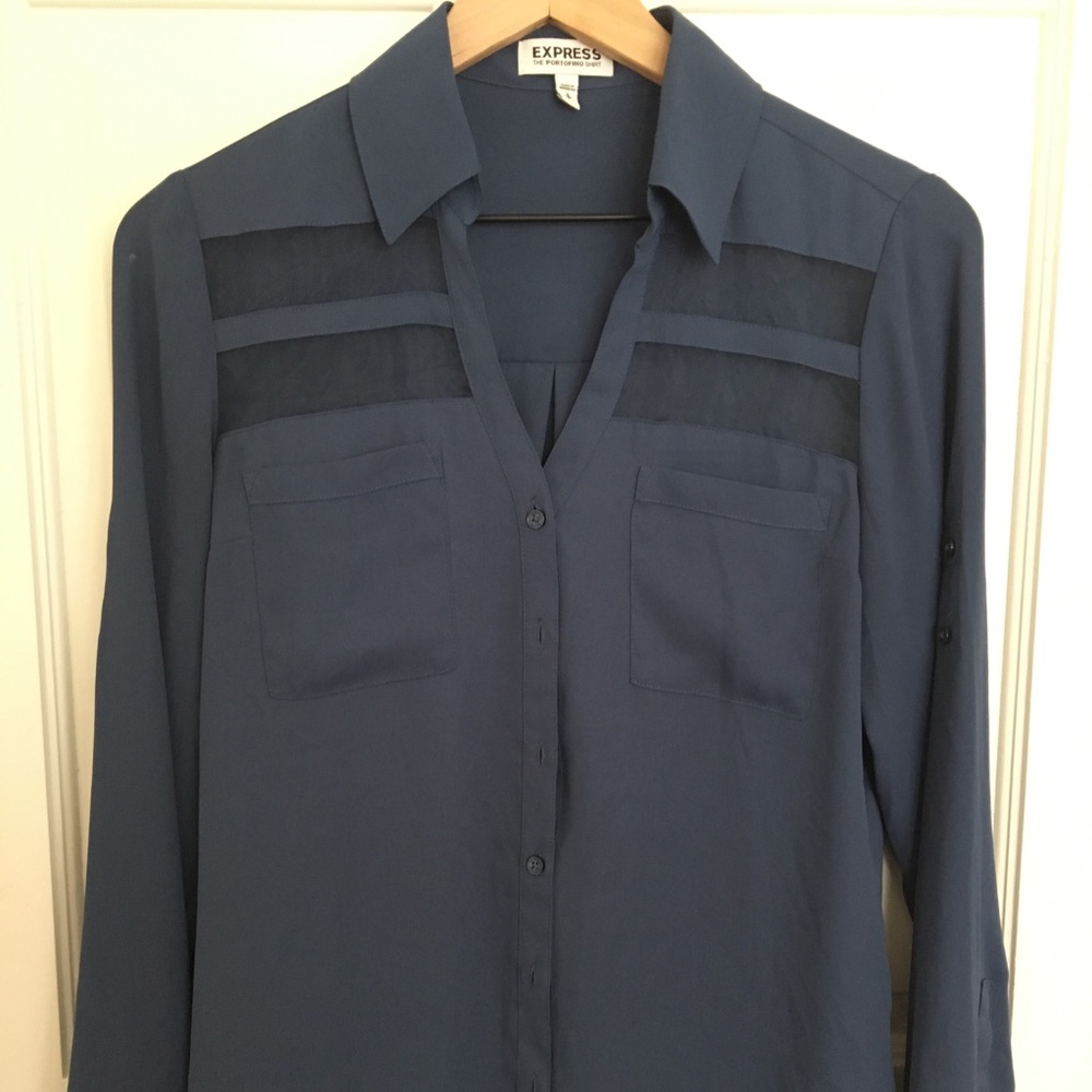 Express Blouse With Sheer Shoulder Design - Gem